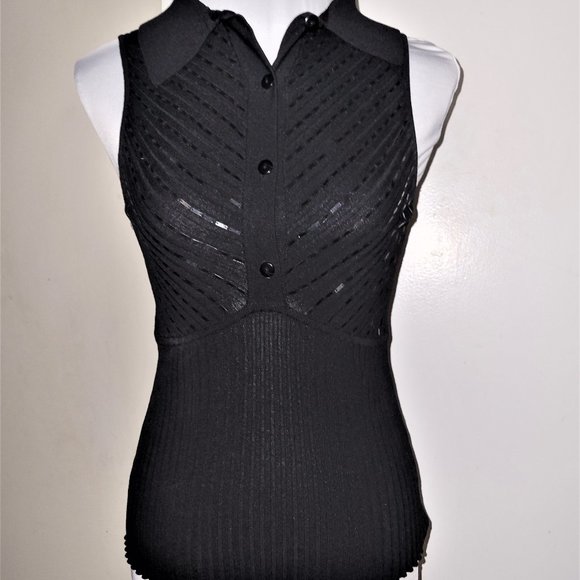 Belldini | Sweaters | Belldini Black Beaded Collared Sleeveless Ribbed ...